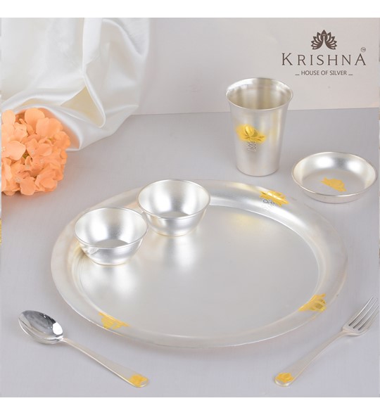 B Plain Silver Dinner Set - Explore