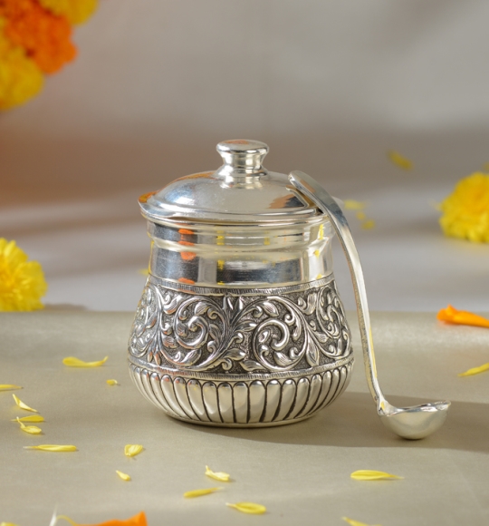 Luxurious Silver Oil Pot - Explore