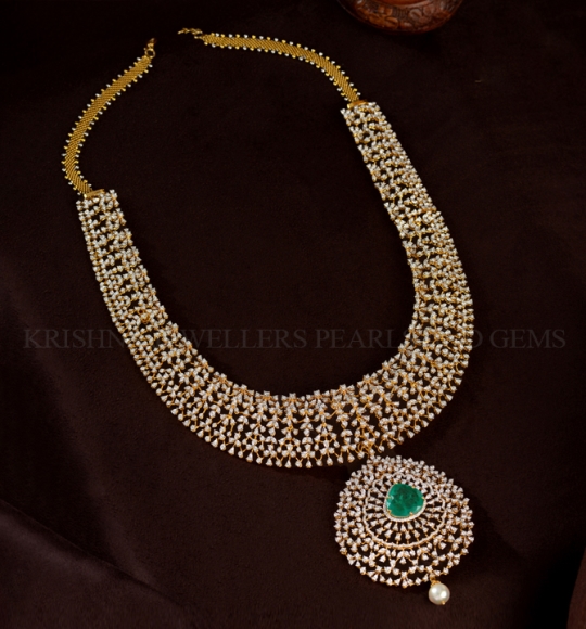 Dazzling Diamond Long Haar Necklace Timeless Elegance - Krishna ...