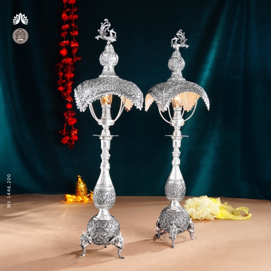 Antique Nakshi Silver Long Deepam - Explore