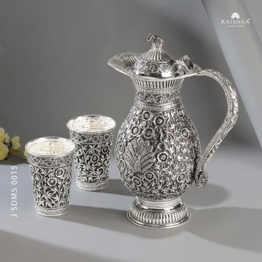 Nakshi & Antique Silver Jug Glass Set- Shop Now